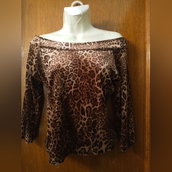 Boston Proper | Tops | Boston Proper Leopard Print Velvet Off The ...
